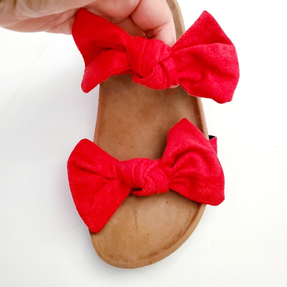 Sogralimasos | Shoes | Red Double Bow Slide Casual Sandals | Poshmark